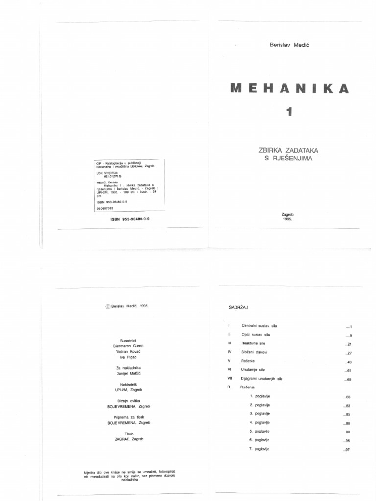 MEHANIKA 1 Berislav Medić | PDF