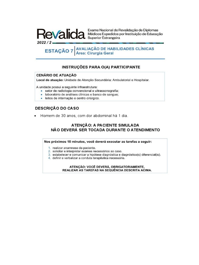 Caso Clinico Pancreatite - Revalida | PDF