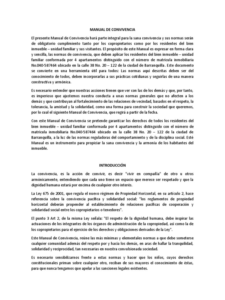 Manual De Convivencia Pdf