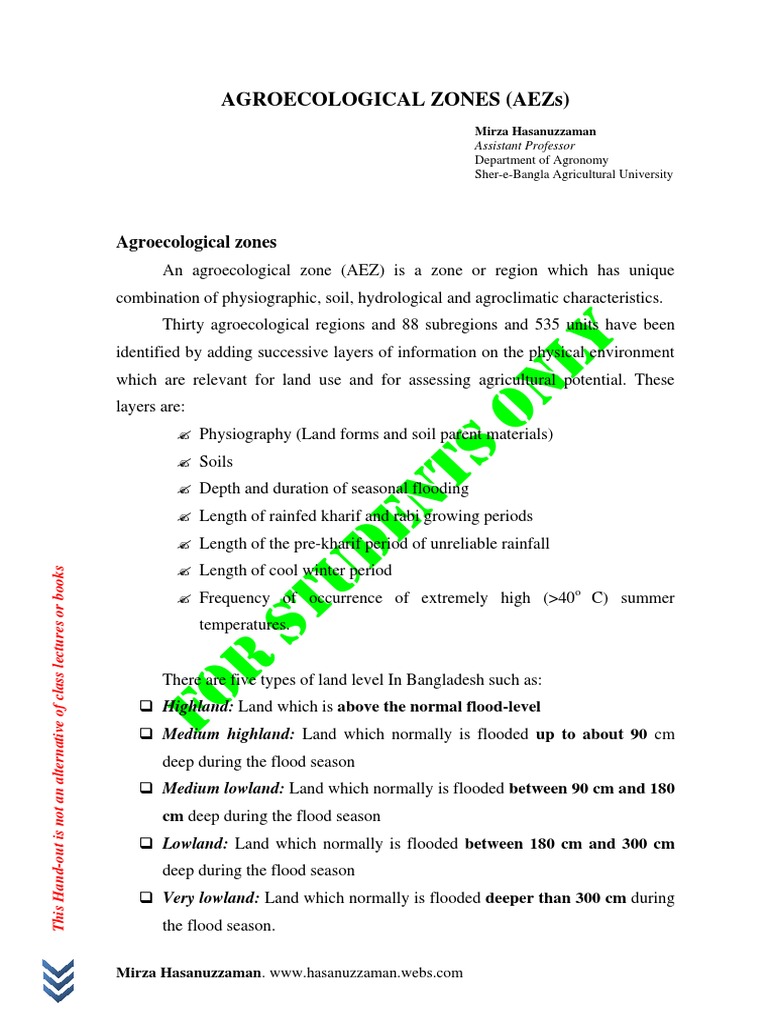 Agroecological Zones Aez | Download Free PDF | Flood | Agriculture