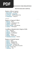 Philippine Provinces by Region List | PDF