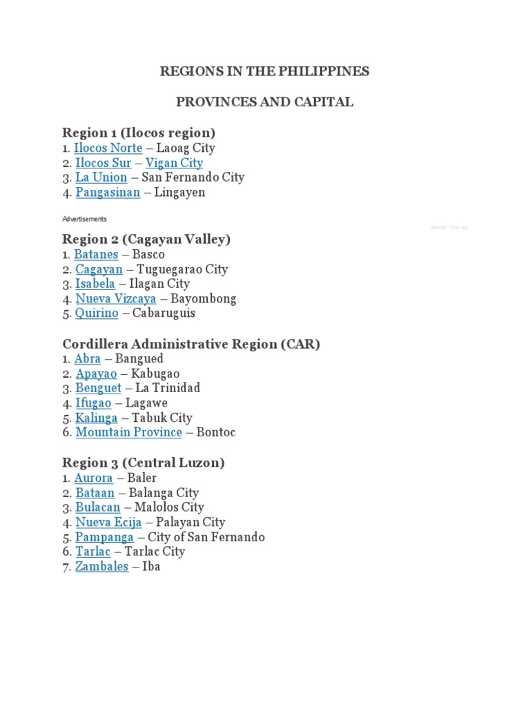REGIONS-IN-THE-PHILIPPINES | PDF | Mindanao | Southeast Asia
