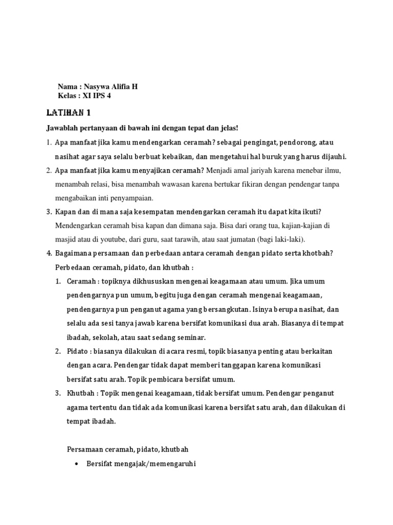 Teks Ceramah 1 | PDF