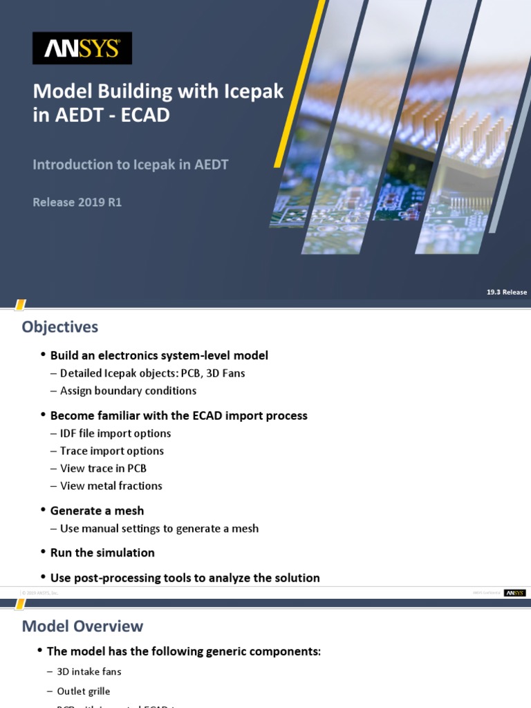 AEDT 2019R1 M03 Model Building With Icepak in AEDT-ECAD | PDF | Printed Circuit Board | 3 D ...