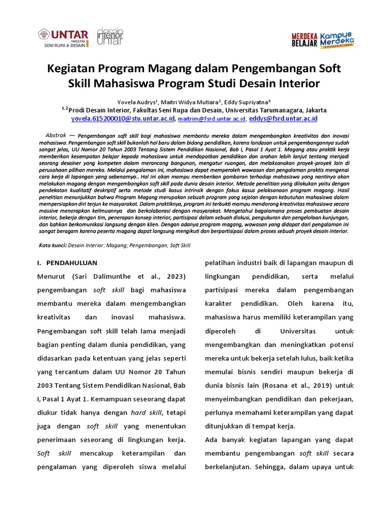 Kegiatan Program Magang Dalam Pengembangan Soft Skill Mahasiswa Program ...