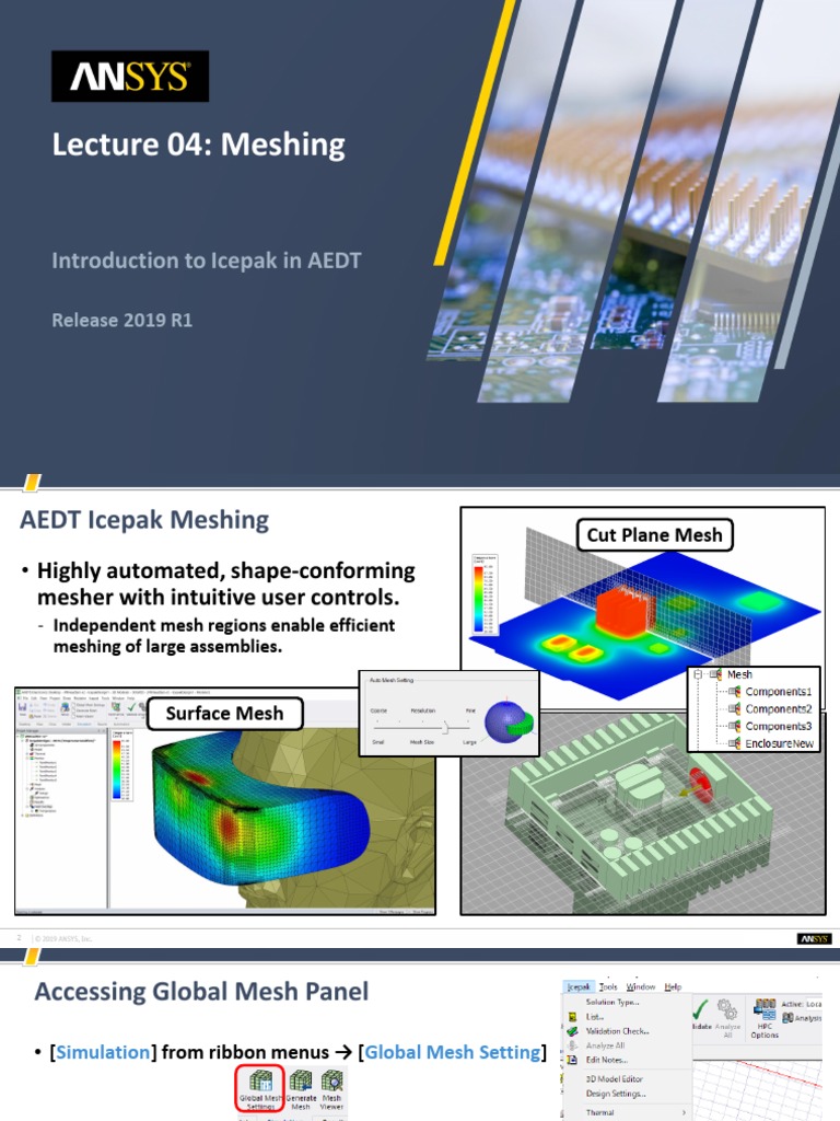 AEDT Icepak Intro 2019R1 L4 Meshing | PDF | Volume | Divergence