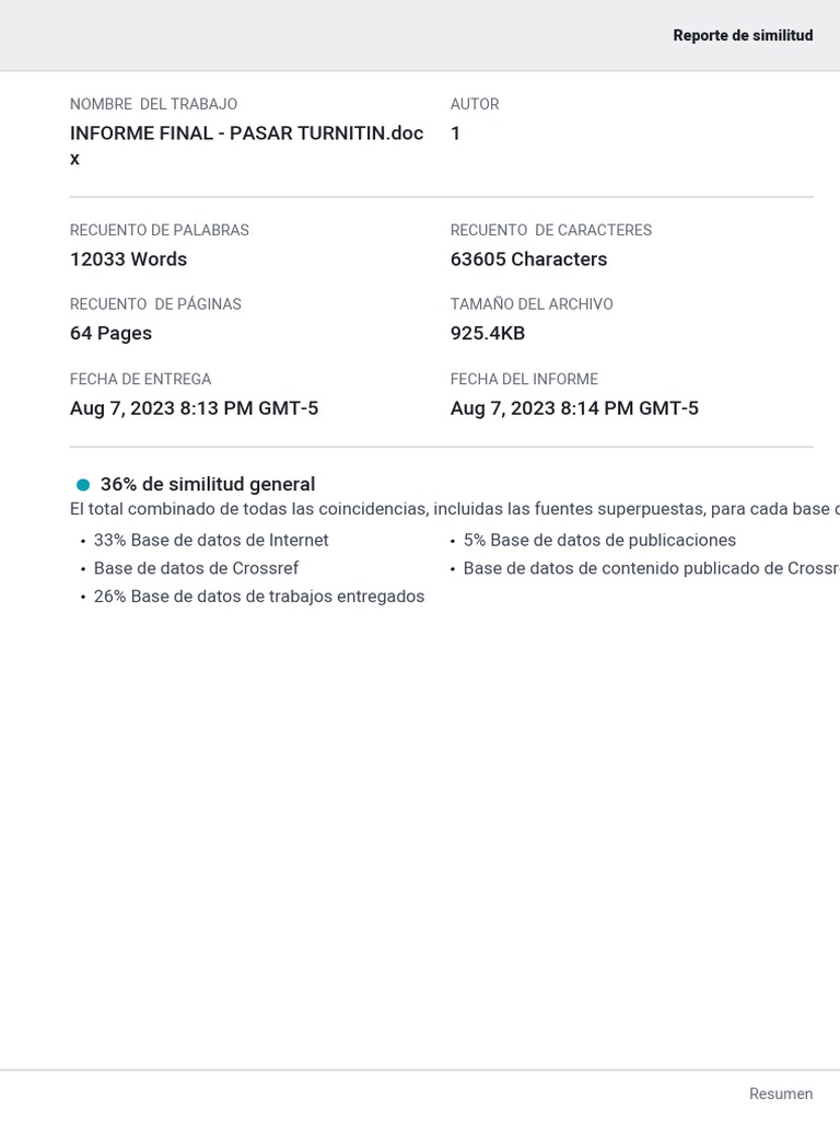 Informe de Similitud Turnitin 2023 | PDF | Obesidad | Nutrición