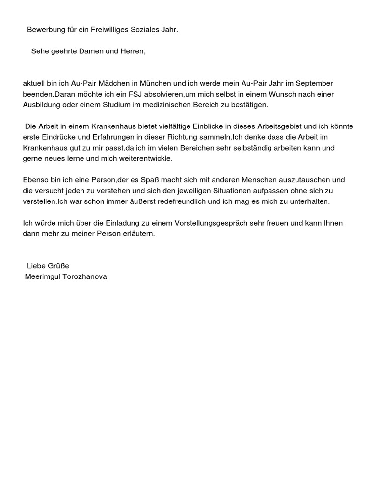 FSJ Anschreiben | PDF