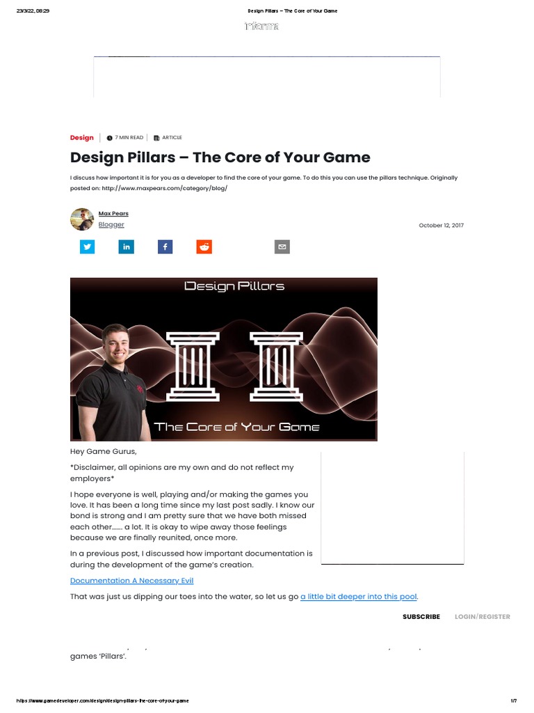 Core Design Pillars in Game Development | PDF | Sports & Recreation ...