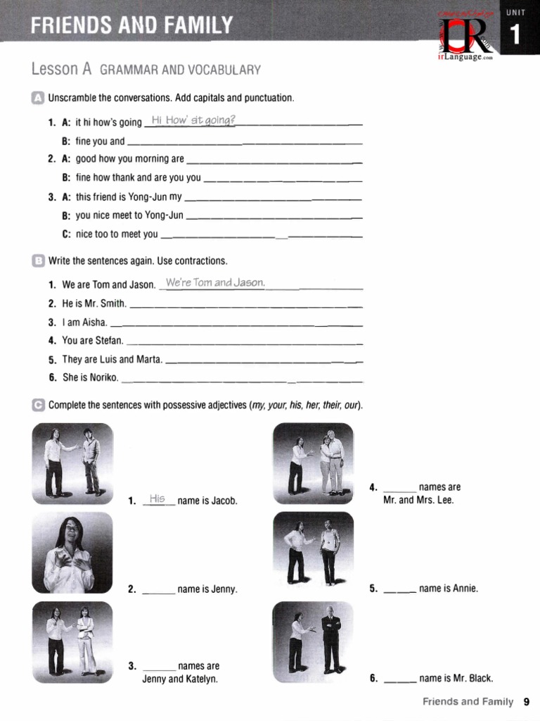 Grammar and Vocabulary: Family Conversations | PDF