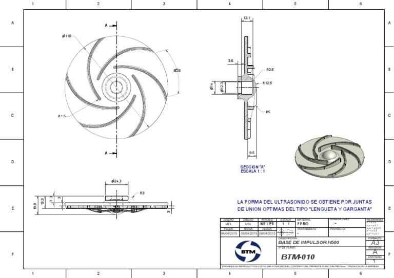 Impulsor Base H-500 BTM-010 | PDF