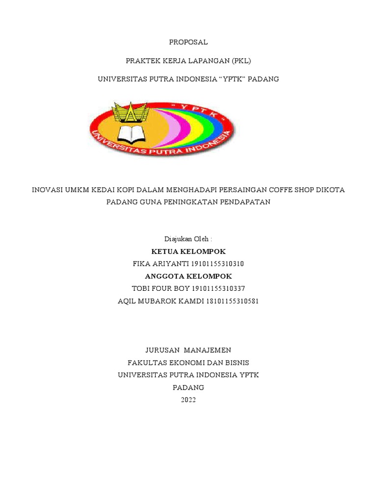 Proposal PKL 2 | PDF