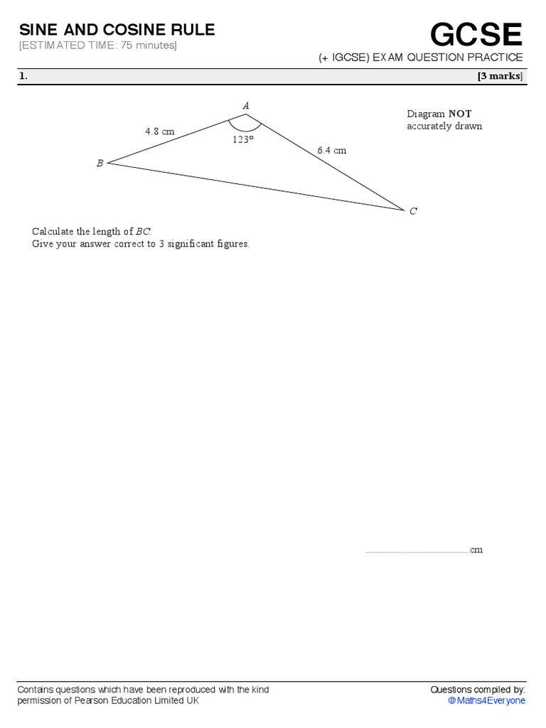Sine and Cosine Rule | PDF