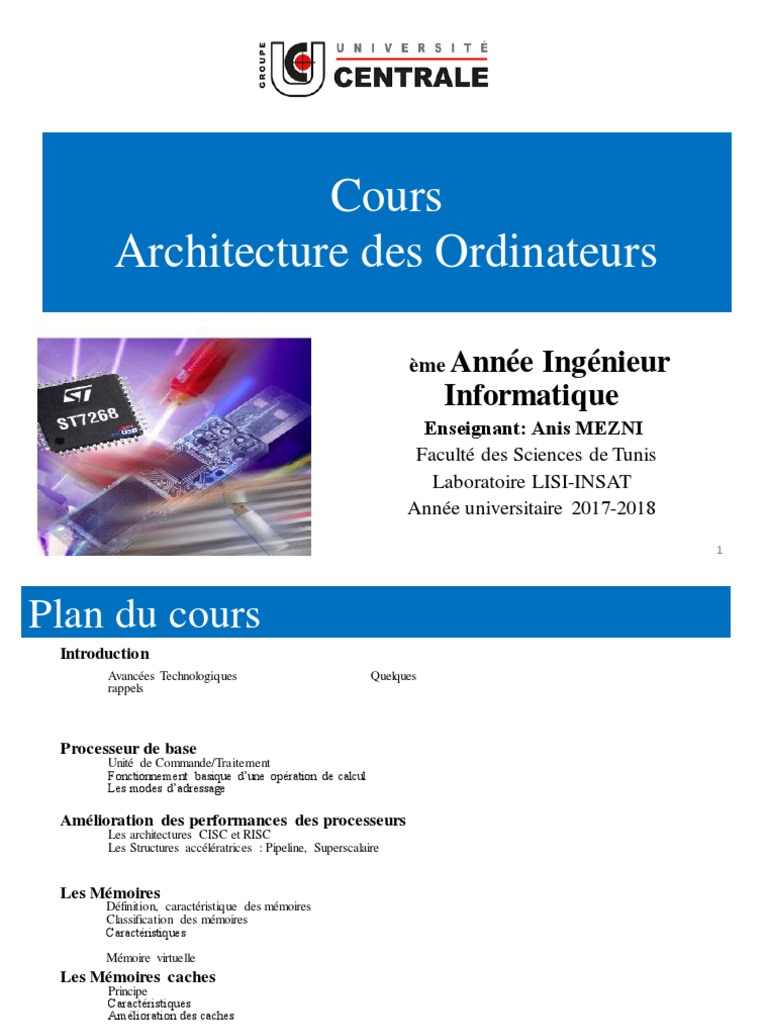Cours Archi Ing-Inf2 | PDF | Microprocesseur | Programmation