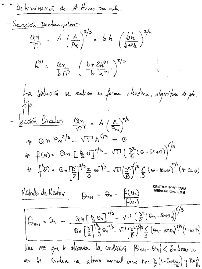 011 3 Calculo de Diametro y Alturas Normales en Colectores | PDF