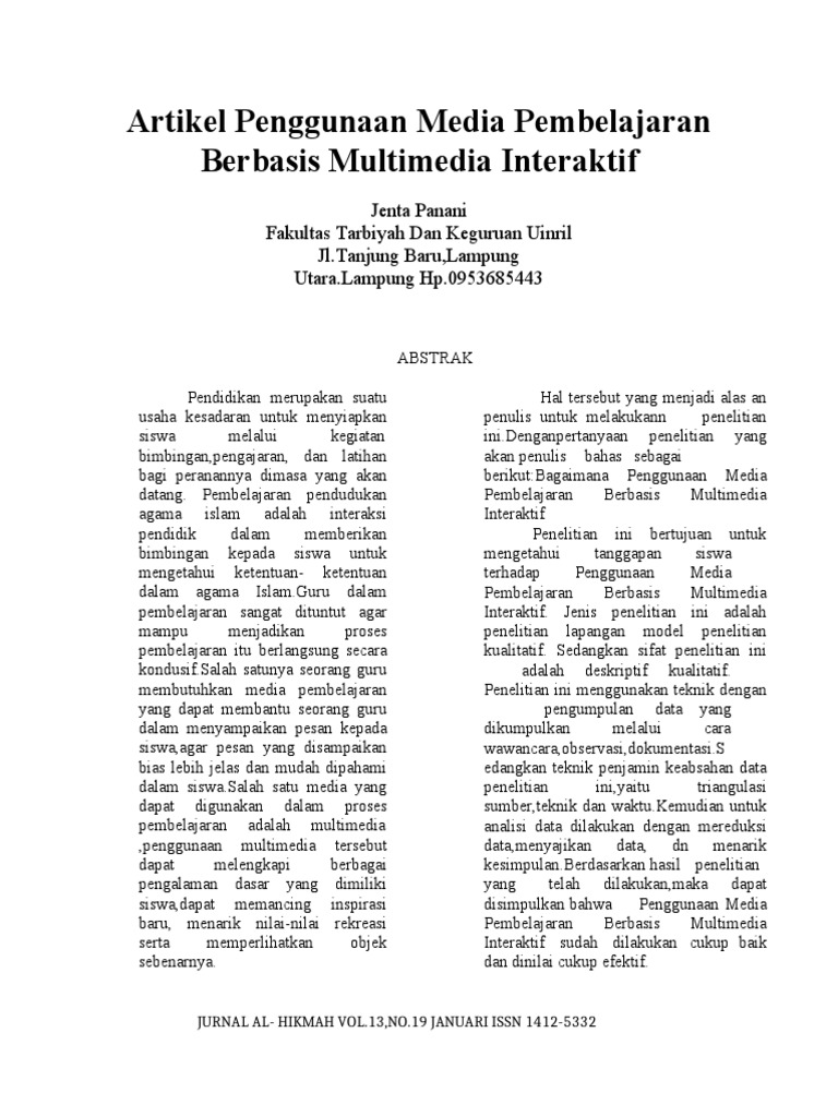 Media Pembelajaran Interaktif | PDF