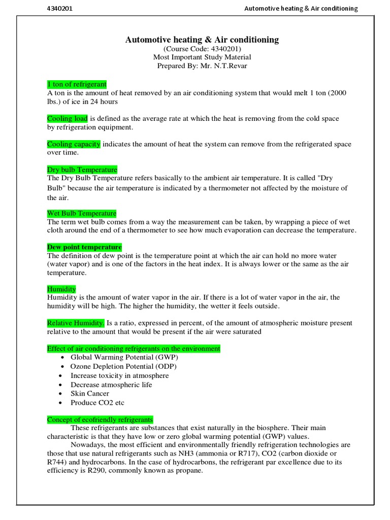 Ah & Ac Imp Material | PDF | Humidity | Heat Exchanger