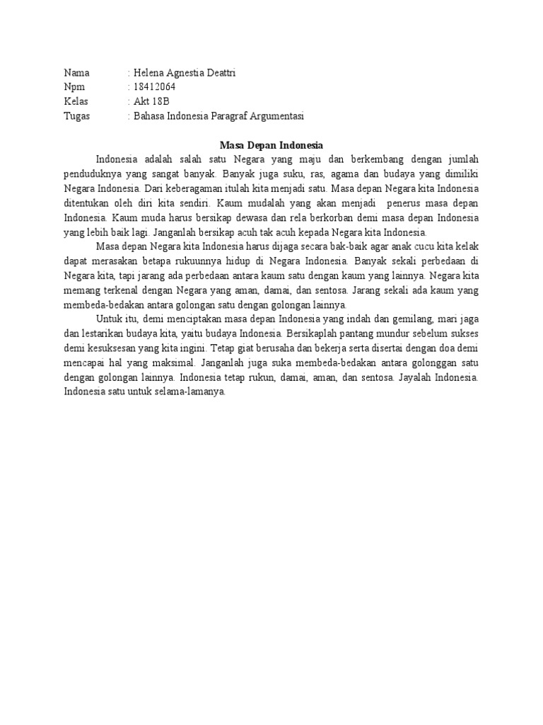 Tugas Paragraf. Helena Agnestia Deattri, Akt 18B 18412064 | PDF | Perjalanan