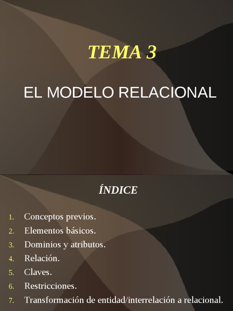 TEMA 3. Modelo Relacional | PDF | Informática