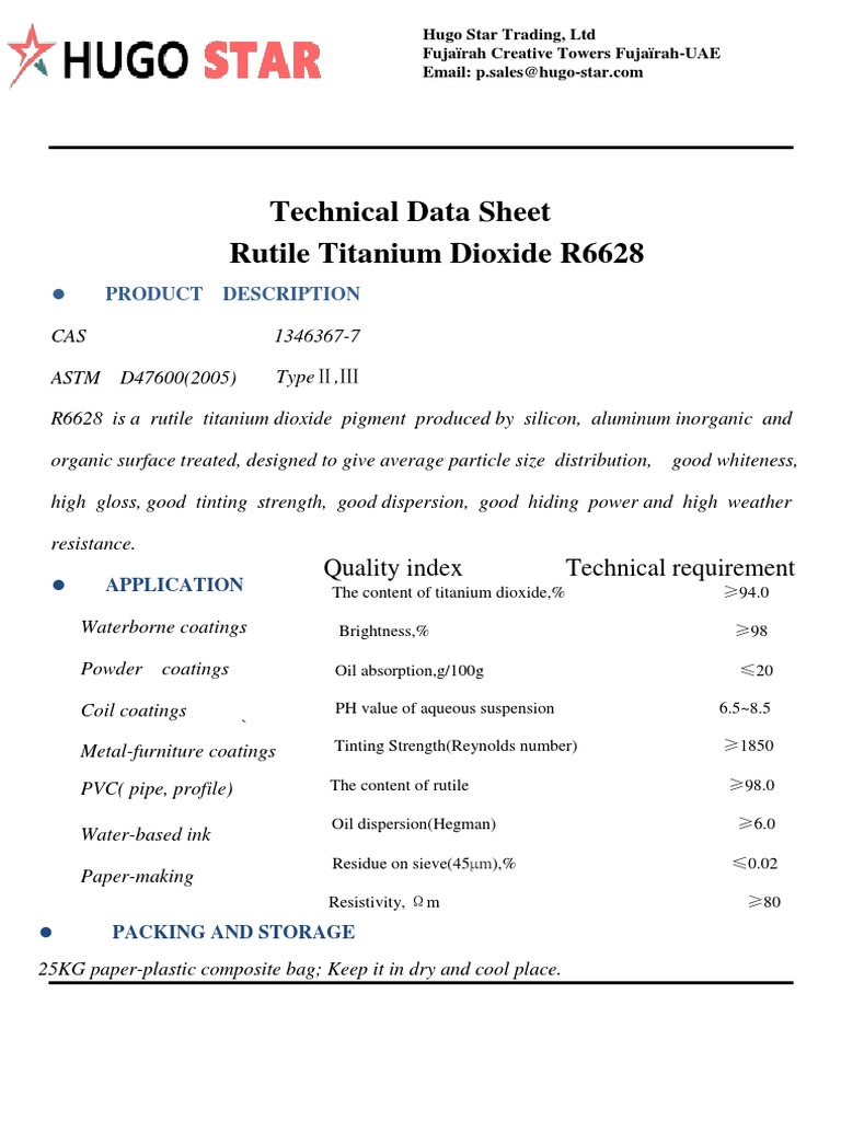 TDS of TITANE R6628 HUGO | PDF