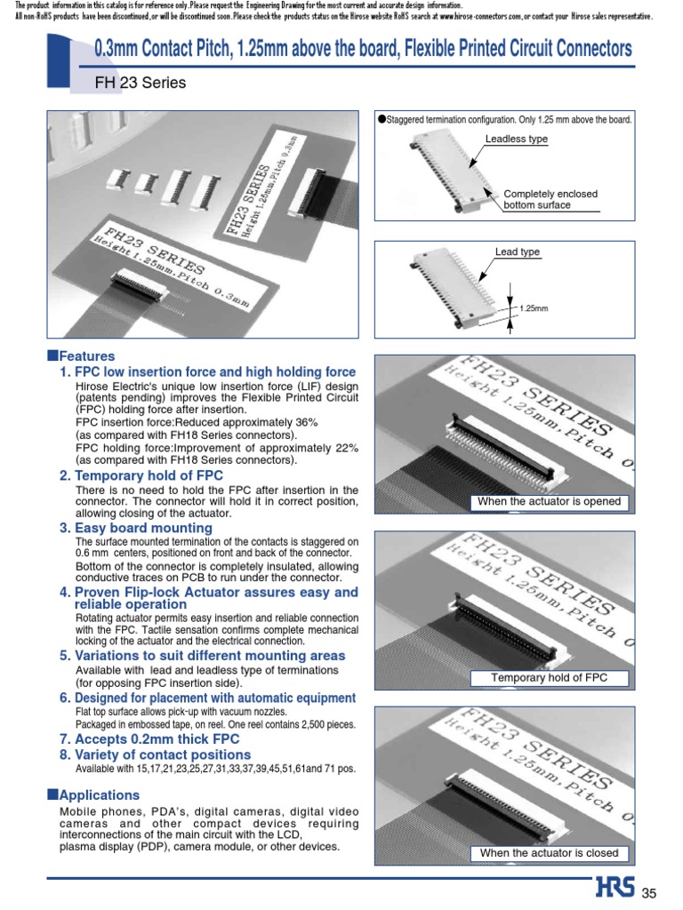Fh23 Pdf Electrical Connector Printed Circuit Board