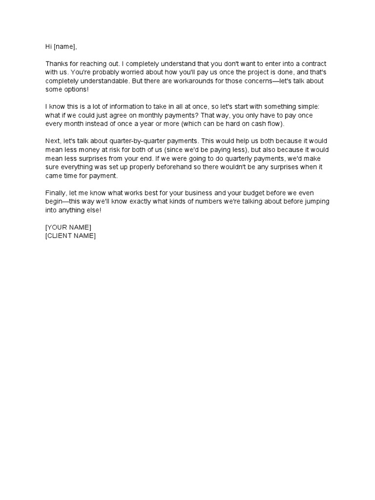 I Don - T Want To Sign A Contract - Response | PDF