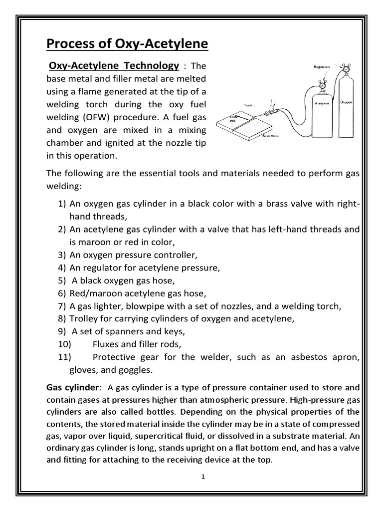 Process of Oxy-Acetylene | PDF | Construction | Welding