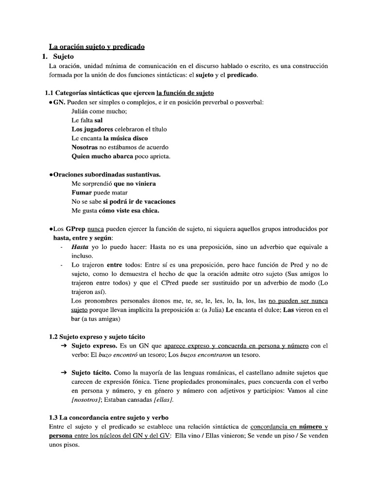 Sujeto - Predi | PDF