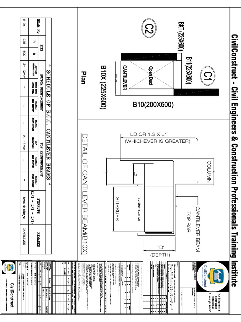 Cantilever Beam Drawing | PDF | Beam (Structure) | Building Engineering Cantilever Beam Drawing | PDF | Beam (Structure) | Building Engineering
