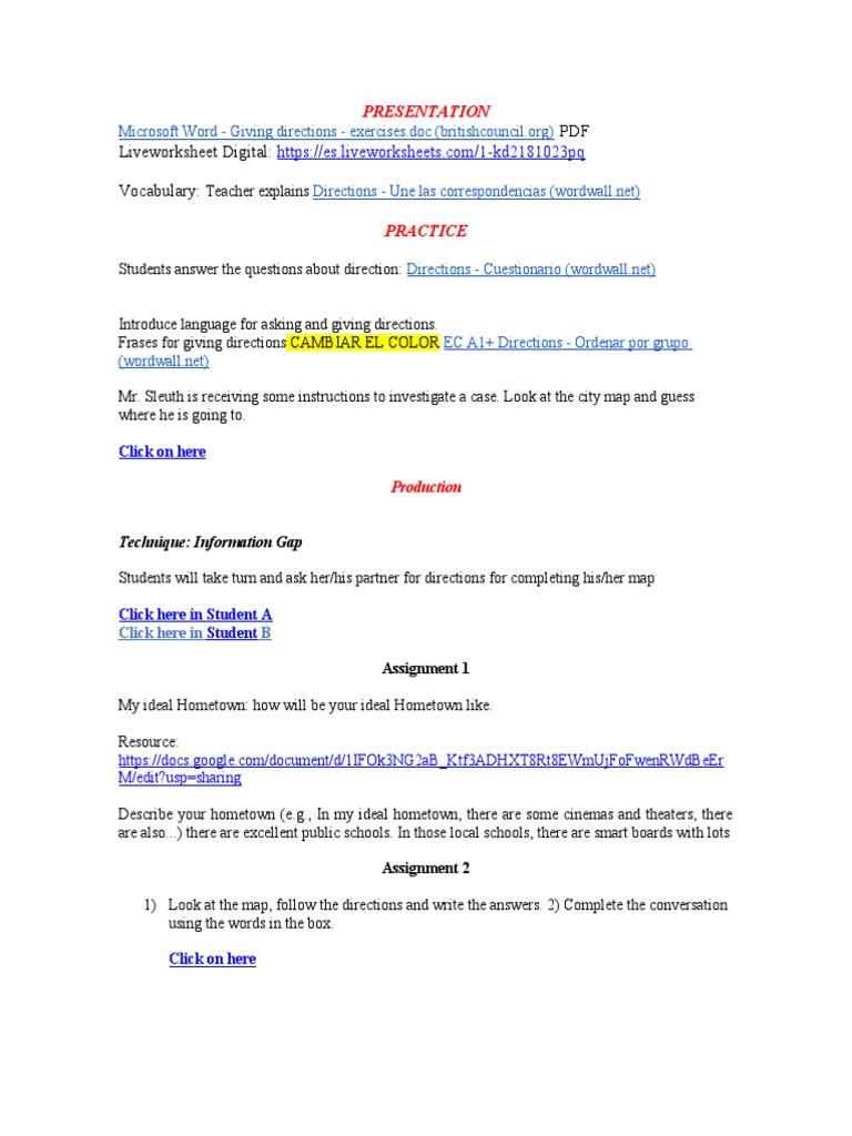 Asking and Giving Directions | PDF