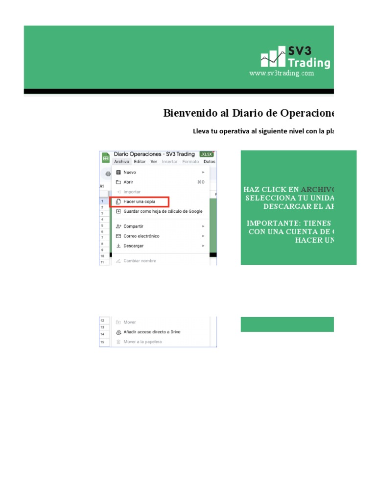 Diario Operaciones - SV3 Trading | PDF