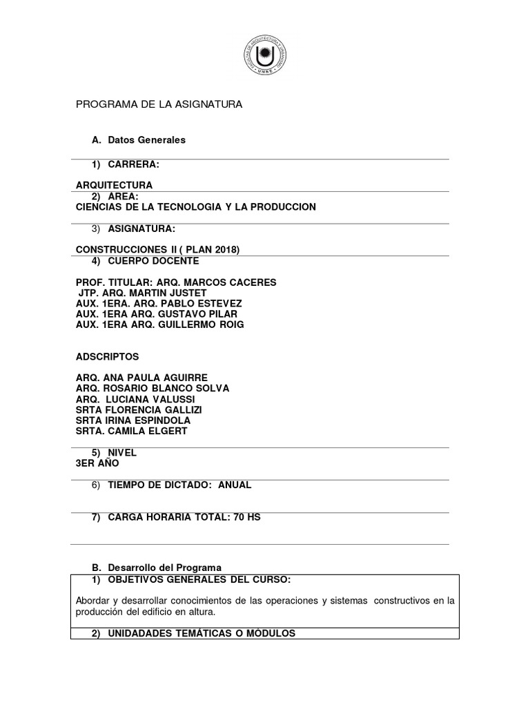 Programa C2 - PLAN NUEVO | PDF | Evaluación | Diseño