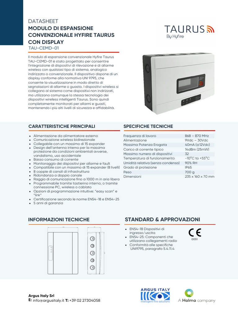 TAU CEMD 01 Expander Convenzionale Con Display | PDF