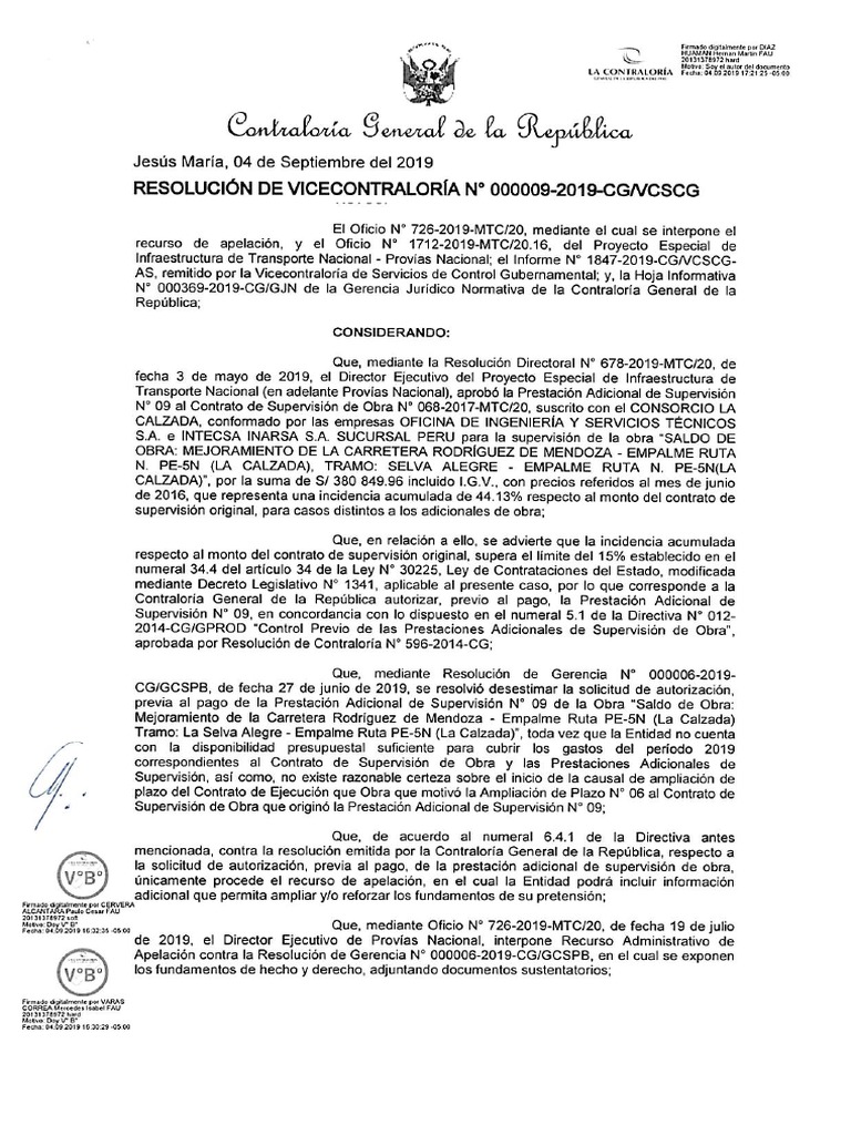 Informe 1847-2019-CG-VCSCG - AS | PDF