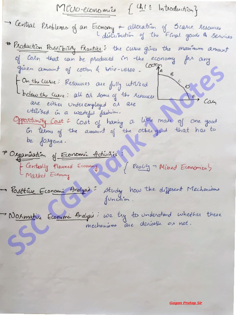Complete Economics SSC CGL Rank1 Notes | PDF