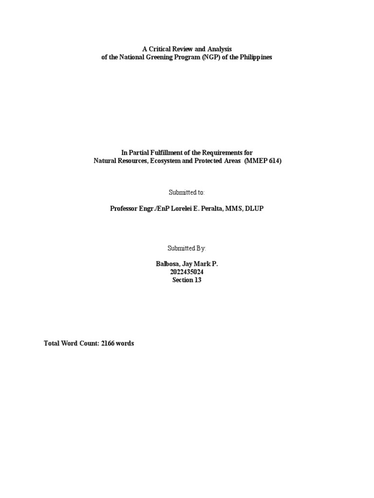Review of the National Greening Program | PDF | Science & Mathematics
