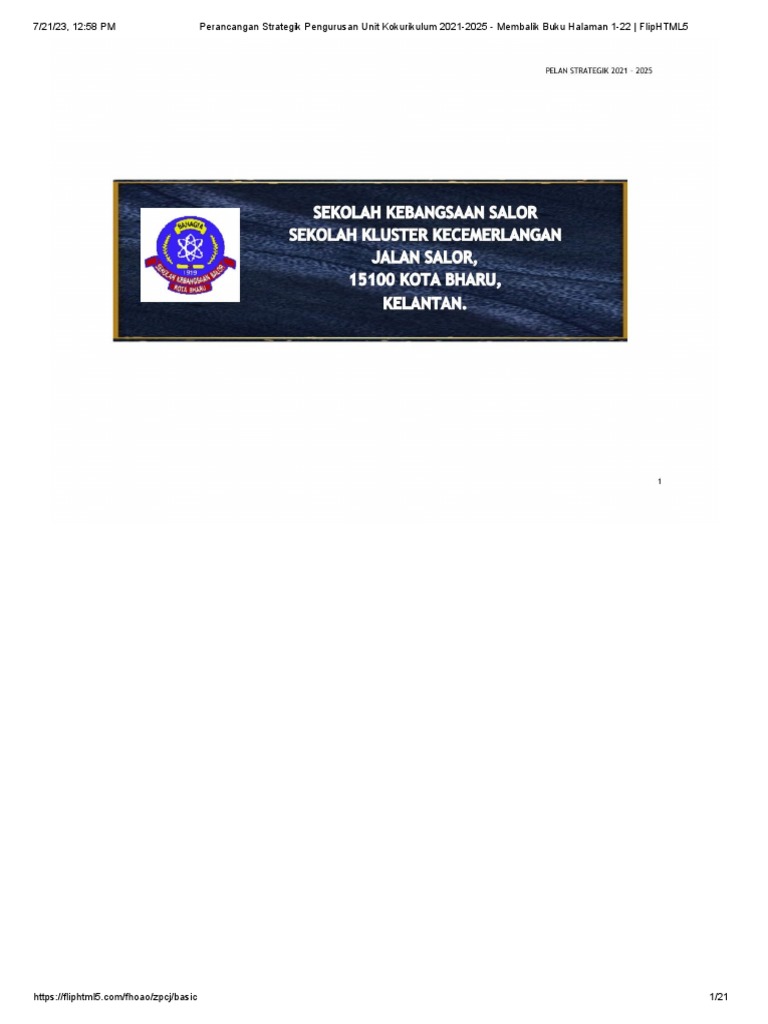 Perancangan Strategik Pengurusan Unit Kokurikulum 2021-2025 - Membalik Buku Halaman 1-22 ...