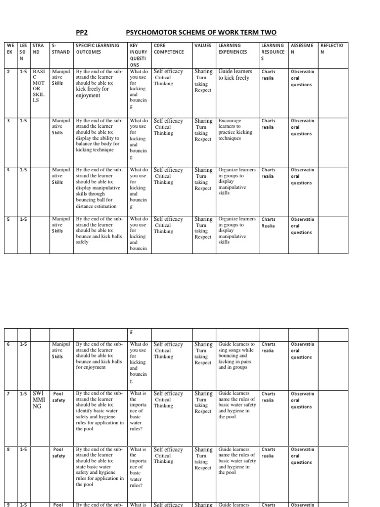 Psychomotor Skills PP2 Term 2 | PDF | Learning | Neuroscience