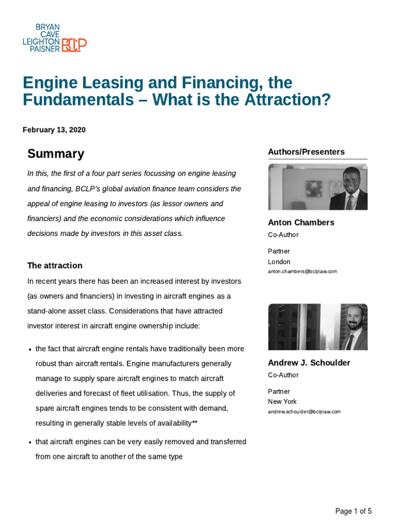 Engine Leasing and Financing | PDF