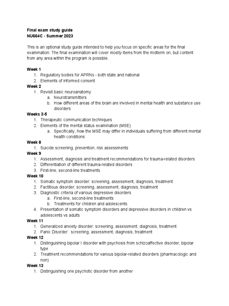 Final Exam Study Guide | PDF
