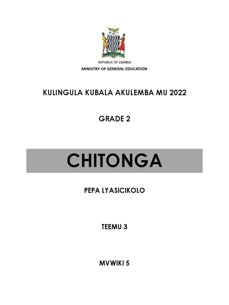 2022 Chitonga Giledi 2, Teemu 3, Mvwiki 5-Pepa Lyasicikolo | PDF