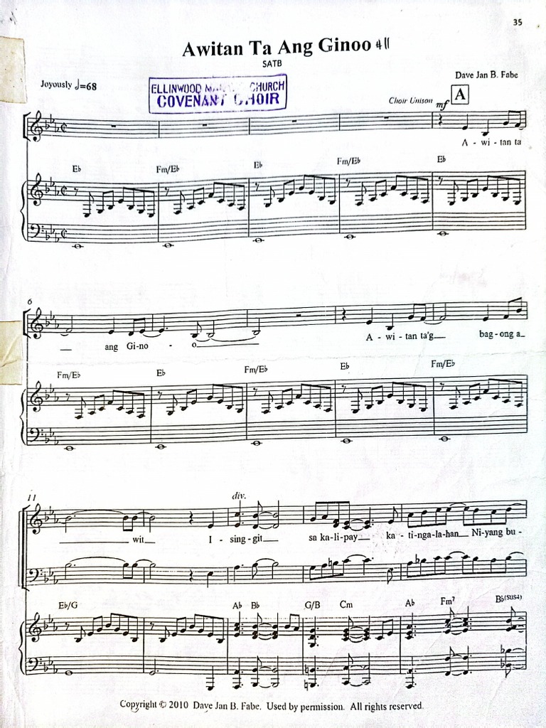 Awitan Ta Ang Ginoo | PDF