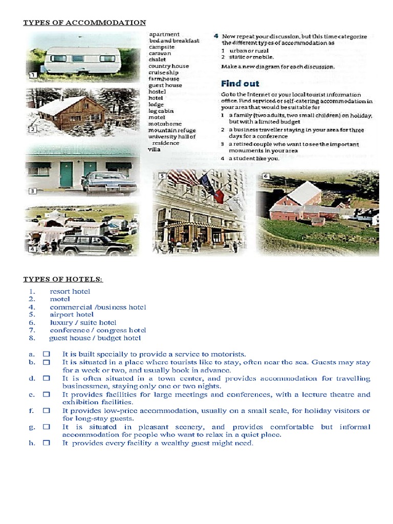 Types of Accommodation-Hotel Descriptions and Reviews | PDF