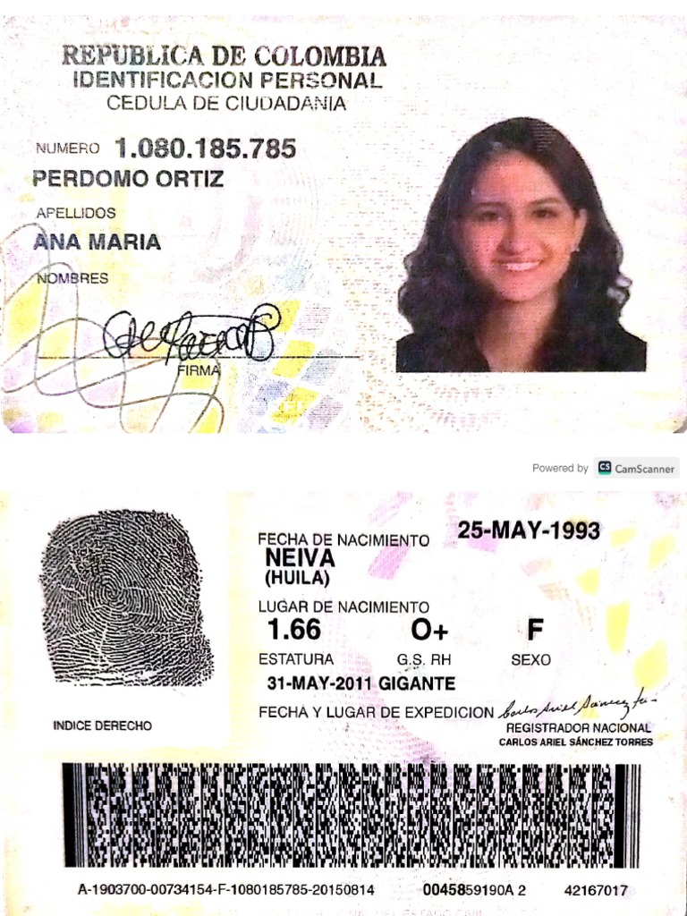 Cédula Ana Maria Perdomo Ortiz | PDF