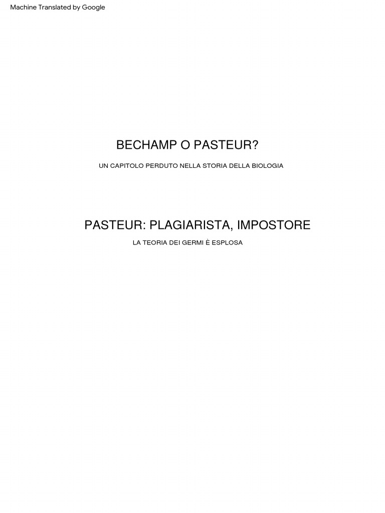 Bechamp or Pasteur Prima Parte | PDF