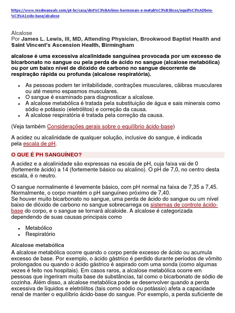 Acidose e Alcalose | PDF