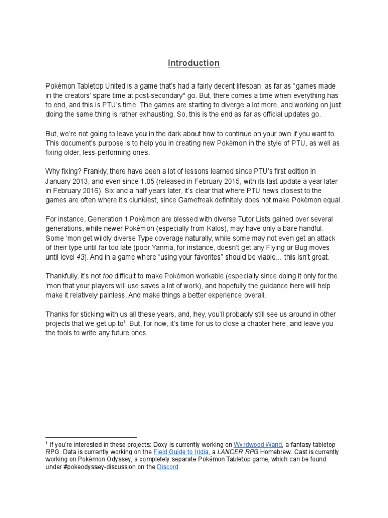 Making - Fixing PTU Pokemon | PDF | Video Games