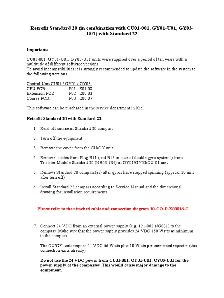 Retrofit Standard 20 With CU-GY01-GY03 - 080728 | PDF