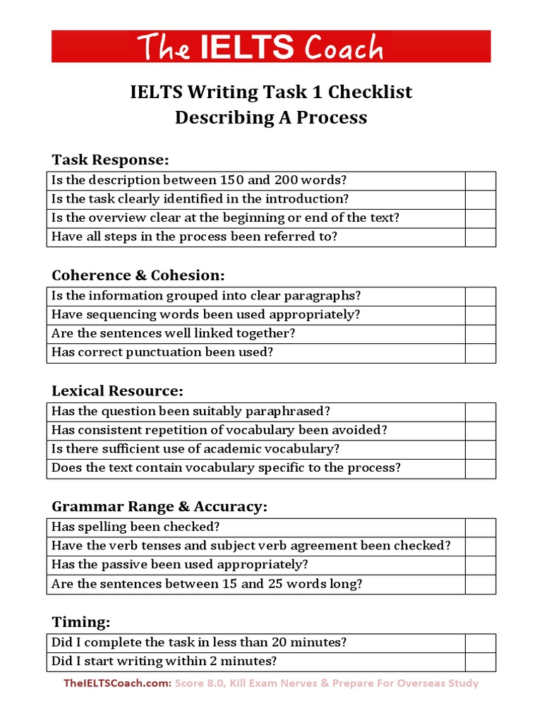 IELTS-Writing-Task-1_checklist | PDF | Vocabulary | International ...