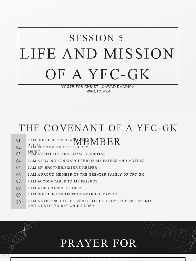 YFC-GK Member Covenant and Prayer | PDF | Religion & Spirituality